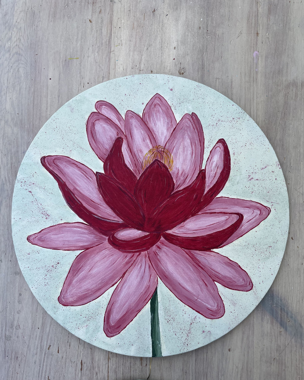 Hand-painted Lotus side table plus triptych | Boho Zen Decor | Yoga ...